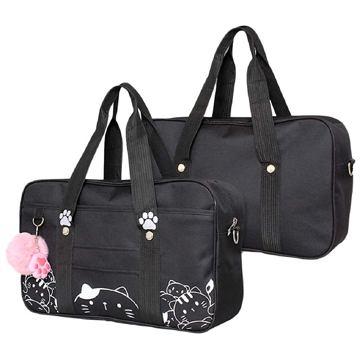 GK-O Japanese JK Uniform Bag Cute Cat Kawaii Lolita Handbag Messenger Shoulder Bags (Black)