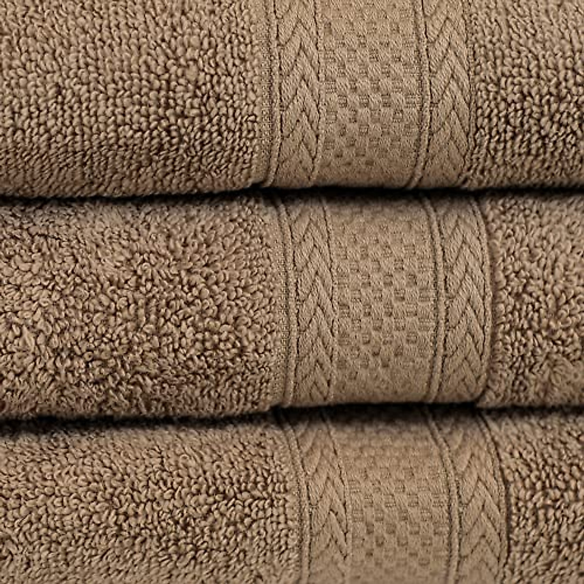 VANME, 100% Cotton, Bath Sheet, Drap de Bain, 30" X 60", Zero Twist Bath Towel, Soft and Absorbent, Pack, 3 or 6 Pieces, Professional Construction for Everyday Use (6, Deep Taupe)