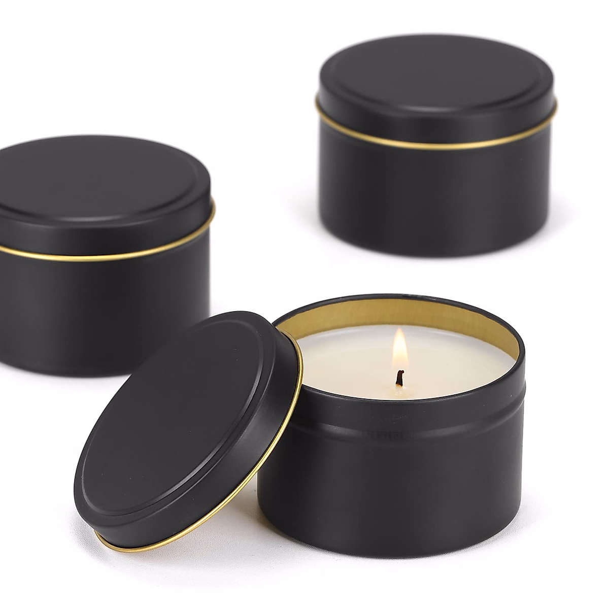 sonviitins Black Candle Tins 24 Pieces,8oz Candle tin with Lids,Candle Jars for Candles Making, Arts & Crafts, Storage, and Gifts