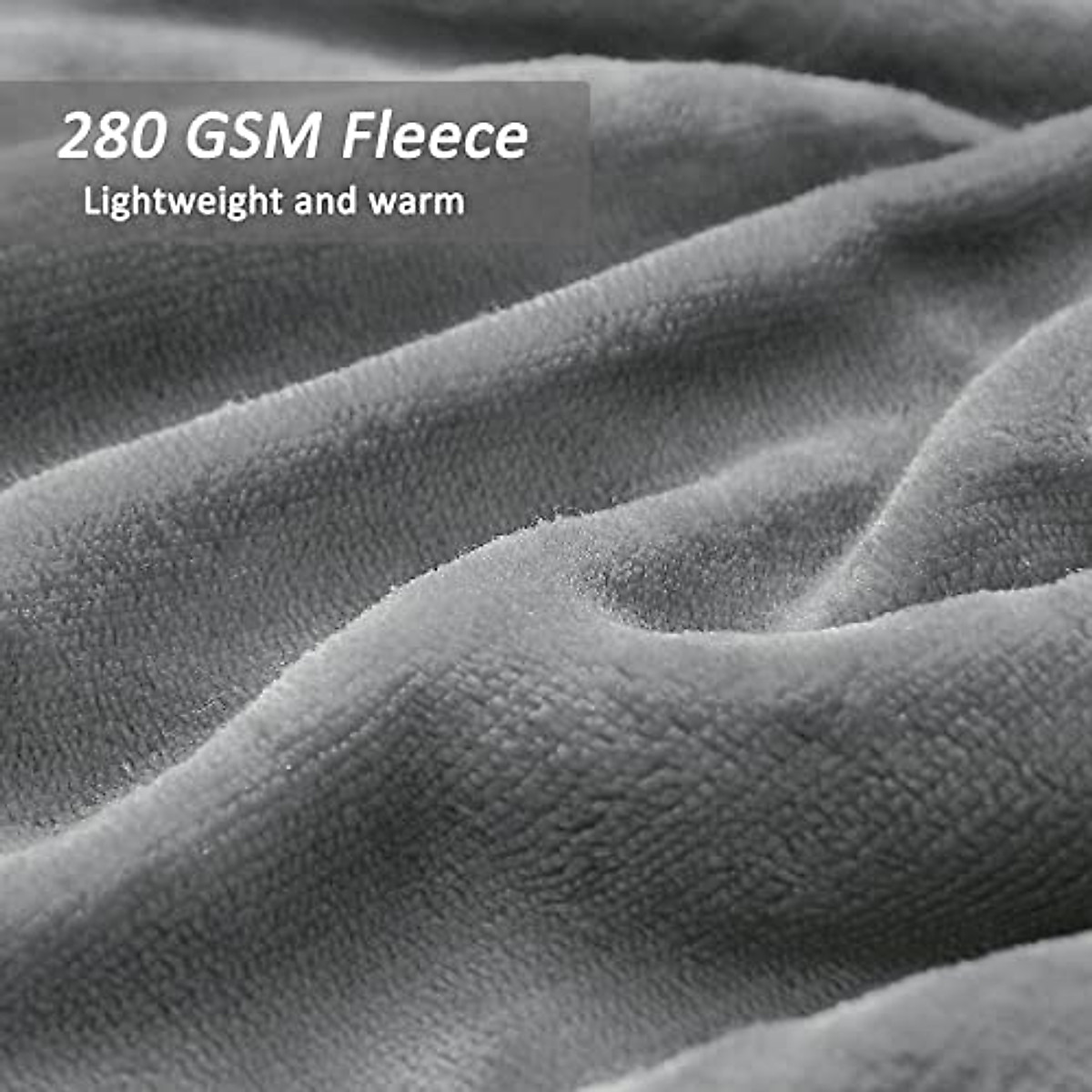 Comaza Flannel Fleece Throw Blanket- Lightweight Extra Soft & Cozy Bed Blanket Microfiber Flannel Fuzzy Blanket for Couch and Sofa.(Grey,90x90 inches)