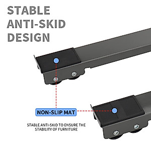 Baisiky Furniture Dolly Mobile Roller, Extendable Appliance Rollers Mobile Washing Machine Base, Fridge Stand Moving Cart for Washing Machines, Refrigerators(Black)