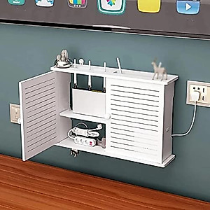 Coasta WiFi Router Boxes Wooden Box Cable Wire Bracket Wall Plug Board Shelf L