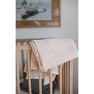 judith + lain Waffle Baby Blanket Boho Knit Swaddle - 39"x39" Neutral Receiving Blankets 100% Cotton | Gender Neutral Baby Registry Newborn Essentials