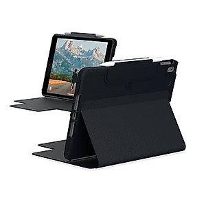 [U] by UAG iPad 10.2 Case Black 9th Generation 2021, 8th Gen 2020, DOT Lightweight Slim Shockproof Antimicrobial Smart Folio Protective Cover with Auto/Sleep Wake & Pencil Holder