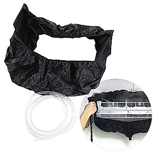 Air Conditioning Bag, Wall-Mounted Waterproof Air Conditioner Protector Bag Washing Cover for Home Office, Black