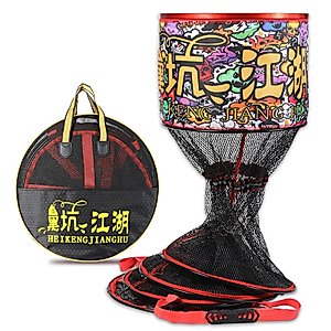 LJHU Fishing Keep Net Cage Rubber Fishing Keep Net Trap, Universal Foldable Fishing Basket Mesh, Drawstring Opening Design Fish Accessories Tool for Kayak/Minnows (Size : 2.5m x 35cm/8.2ft x 13.8in)