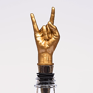 Luckies of London | Wine Stopper | Rock On Wine Stoppers For Wine Bottles | Silicone Wine Stopper or Beer Bottle Stopper | Home Bar Accessories | Airtight Wine Saver | Champagne Stoppers | Wine Gifts
