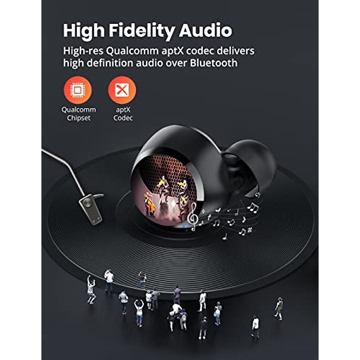 Gsoemon Bluetooth Earbuds, Wireless Earbuds Qualcomm aptX Lightweight Mini Earphones, IPX8 Waterproof Wireless Headphones for Kids Woman in-Ear Bass Stereo Headphones 36 Hours Playtime