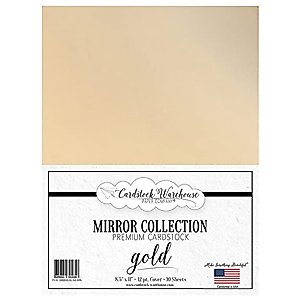 Mirror Gold Metallic Mirricard Cardstock - 8.5 X 11 inch - 100 lb / 12Pt - 10 Sheets from Cardstock Warehouse