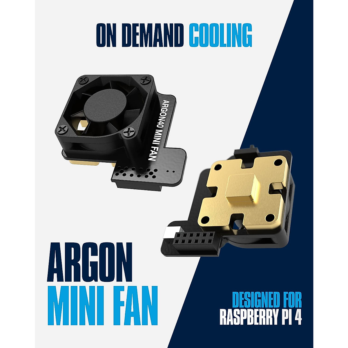 Argon Mini Fan HAT with Built-in Heatsink | ON-Off Switch for The Heatsink Fan | Fully Controllable PWM HAT | 2 Pieces of Fan per Pack