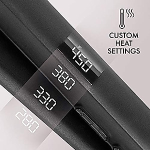 Hot Tools Pro Signature Ceramic + Tourmaline Flat Iron for Sleek Results, 1 Inch Plates