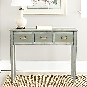 SAFAVIEH Home Collection Cindy Farmhouse Quartz Grey 3-Drawer Console Table