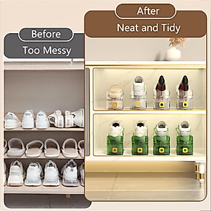 CiBiZi Adjustable Shoe Slots Organizers Clear Shoe Space Saver Shoe Stacker Shoe Rack Holder Oraganizers for Closet Cabinet Storage Clear 20PACK