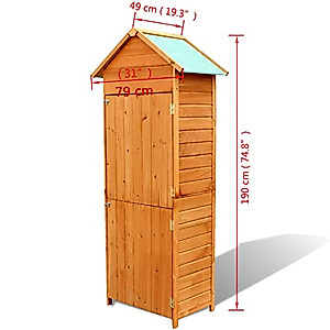Norheim Patio Storage Cabinet Outdoor Storage Shed Waterproof Garden Storage Shed Versatile to Store Patio Furniture Garden Tools for Patio Garden Brown 31.1"x19.3"x74.8"