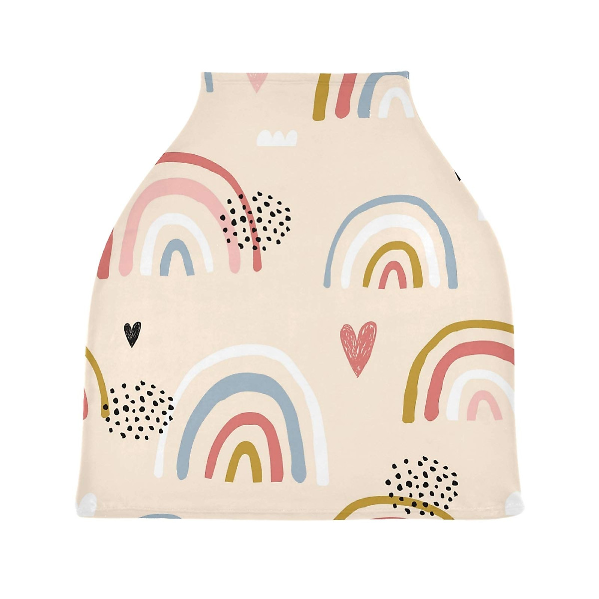 Nursing Cover Breastfeeding Scarf Colorful Rainbows and Hearts - Baby Car Seat Covers, Stroller Cover, Carseat Canopy (0na7c)
