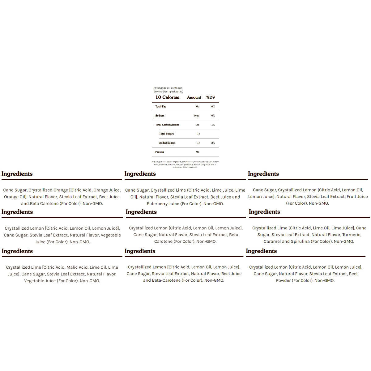 True Lemon STRAWBERRY, WILDBERRY, LIMEADE, WATERMELON, BLACK CHERRY, MANGO ORANGE, PEACH, LEMONADE, RASPBERRY 10ct each box. Citrus Sample Kit, 1.06 Ounce (Pack of 9)