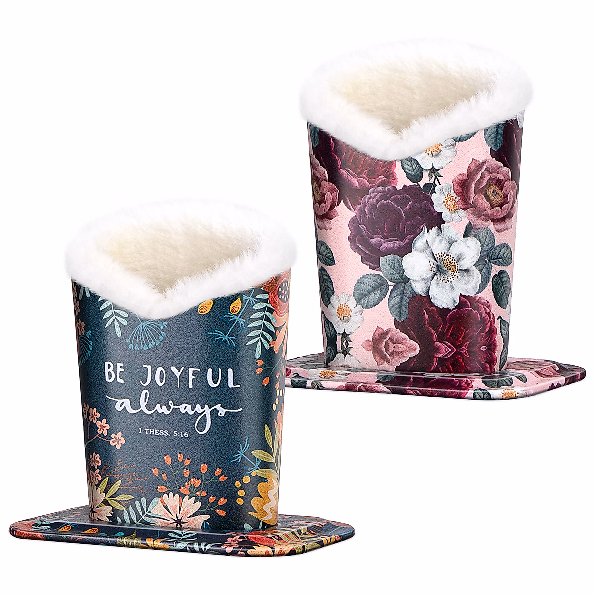 Birsppy 2 Pcs a Set, Plush Lined Eyeglasses Holder Stand Case Protective Glasses Case for Desks