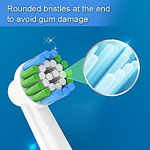 16 Pack Precision Replacement Brush Heads Compatible with Oral B Braun Electric Toothbrush. 8pcs White and 8pcs Black.