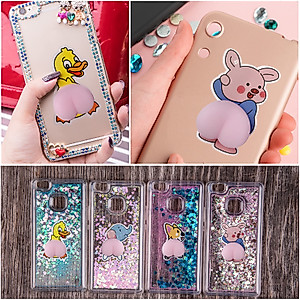 8 Pieces of 3D Fluorescent Cartoon Decorative Mute Stickers Cute Silicone Car Rearview Mirror Door Frame Anti Collision Stickers Decompression Luminous