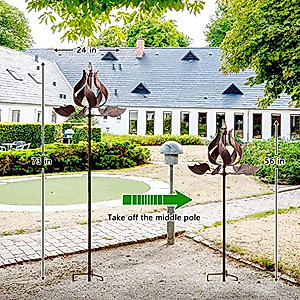 Winwindspinner, Tulip Wind Spinners Yard Garden - Kinetic Copper Wind Sculptures Spinners Garden Decor, Windmills Metal Decor for Yard Garden, Outdoor Metal Wind Spinner for Lawn Outside (73 Inch)