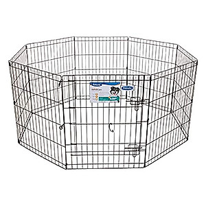 Petmate 30-Inch by 24-Inch 8-Panel Exercise Pen with Step Through Door,Black