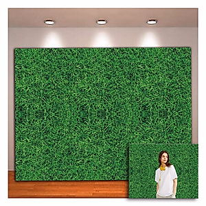 Nature Green Grass Photography Backdrops Spring Realistic Grass Lawn Photography Backgrounds Newborn Baby Shower Wedding Birthday Party Decoration Studio Props Cake Table Booth Banner 7x5ft