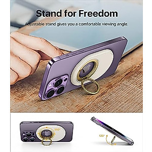 andobil Magnetic Phone Grip (Upgrade) for Magsafe, [Strongest Magnet Power] Phone Ring Holder Dual-Sided Magnet Compatible with Magsafe Series iPhone 14 13 12 Pro max, All Phones and Cases, Black