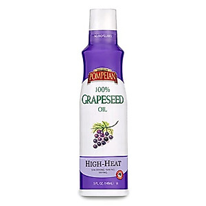 Pompeian 100% Grapeseed Oil Non-Stick Cooking Spray, Perfect for Stir-Frying, Grilling and Sauteing, Naturally Gluten Free, Non-GMO, No Propellants, 5 FL. OZ., Single Bottle