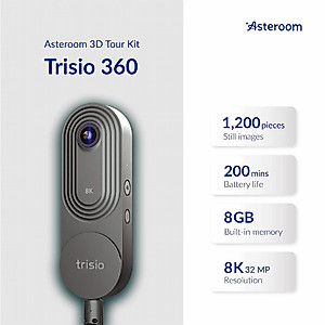 Asteroom 3D Virtual Tour Kit - Trisio 360 Camera with 8K HD Resolution Best for Real Estate Agents and Photographers.