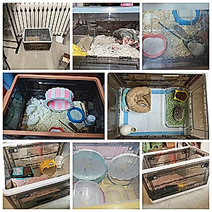 Portable Hedgehog Cage Carrier with Wheels and Handles, Collapsible Hamster Cage Plastic Rat House Indoor Outdoor Small Critter Habitat Pet Travel Carrier Box for Hedgehog,Hamster,Rat,Bearded Dragon