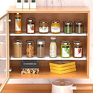 Cabinet Shelf Organizer Expentable Heavy Duty Metal Storage Shelves Organizer DIY Divider Separator Shelves for Cabinet Wardrobe Cupboard Kitchen Bedroom Closet, 2pack