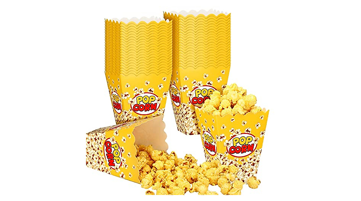 100 Pack Popcorn Boxes for Movie Nights & Parties