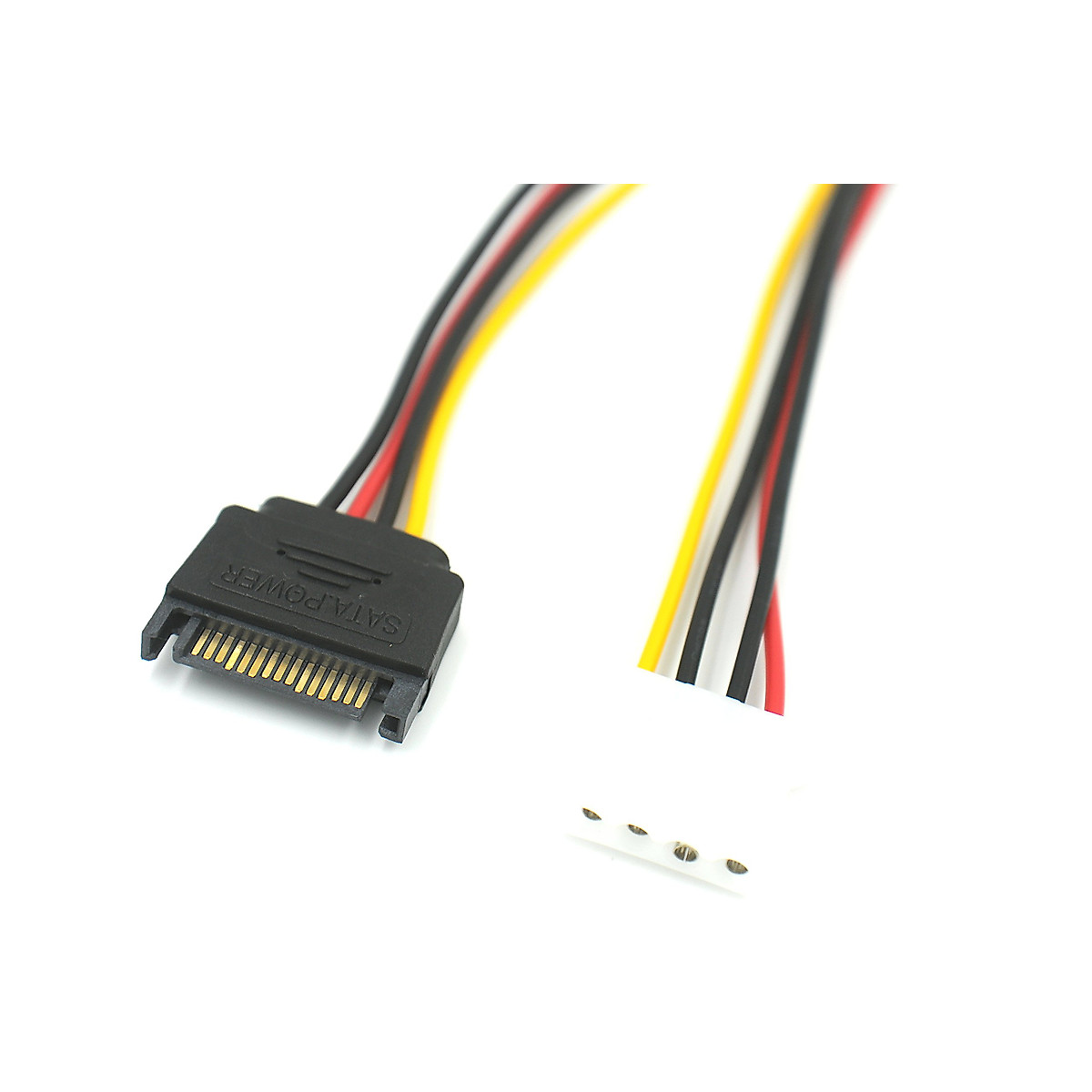 LIQUN SATA Power Adapter Cable 2Pack SATA 15-pin Male to 4-pin Molex Female Power Adapter Cable for IDE Hard Drive 0.66Ft/0.20m