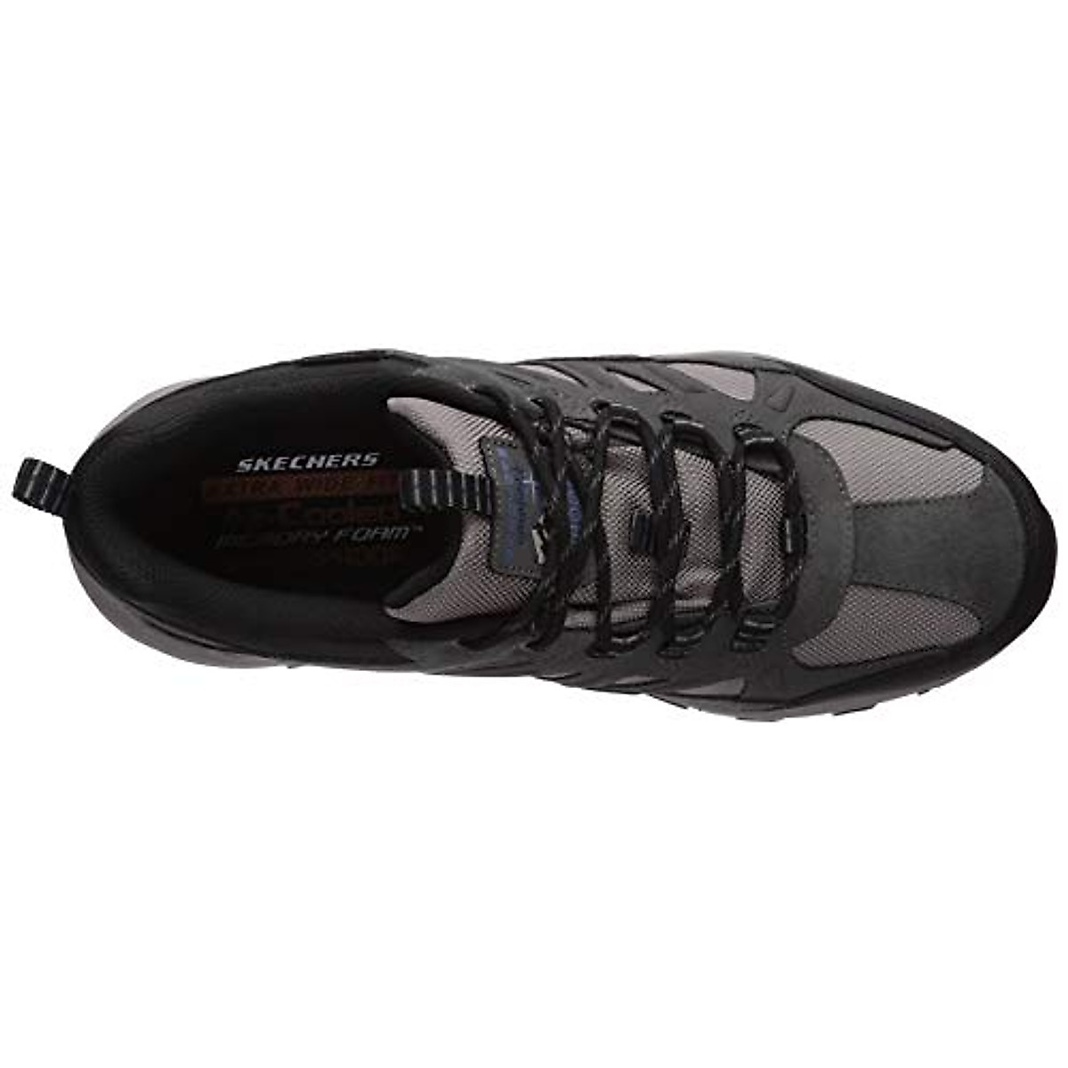 Skechers Men's Selmen-Enago Trail Oxford Hiking Shoe, Grey, 9.5 Extra Wide US