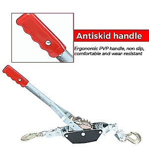 1 Ton Heavy Duty 2 Hook Steel Cable Dual Gear Power Ratchet Come Along Puller Tool,Automotive Hoist Cable Puller,Hoist Winch Cable Stretcher Lift