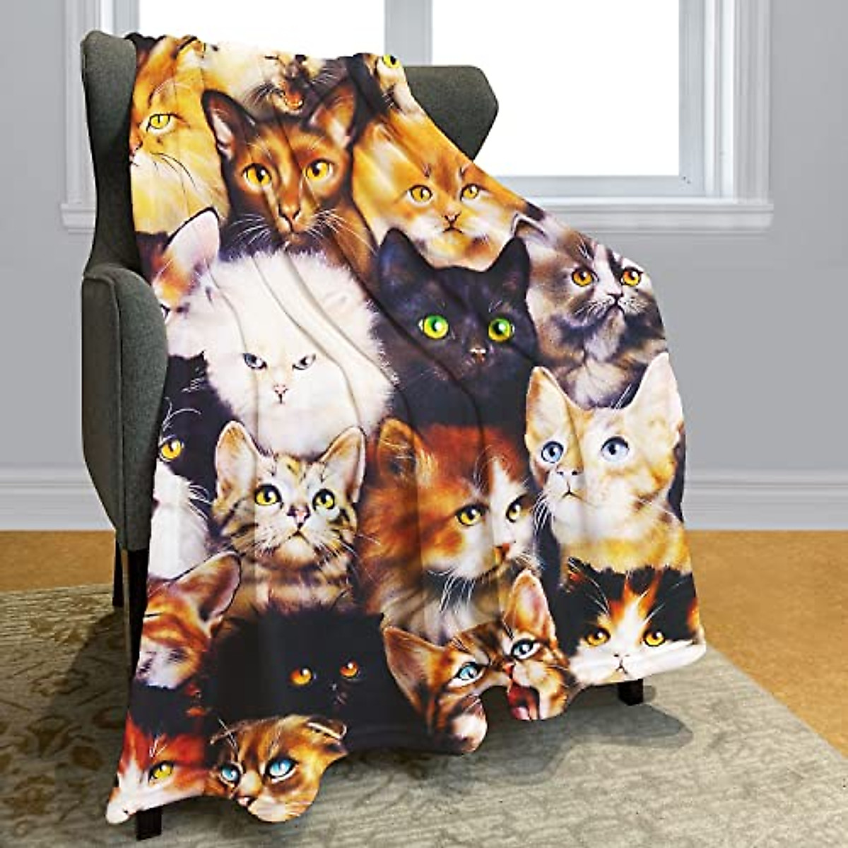 YISUMEI Orange Cat Baby Throw Blanket Kitty Loves Orange Cat Combo Fleece Blanket Soft Warm Cozy for Kids Adult Gifts 50"x60"