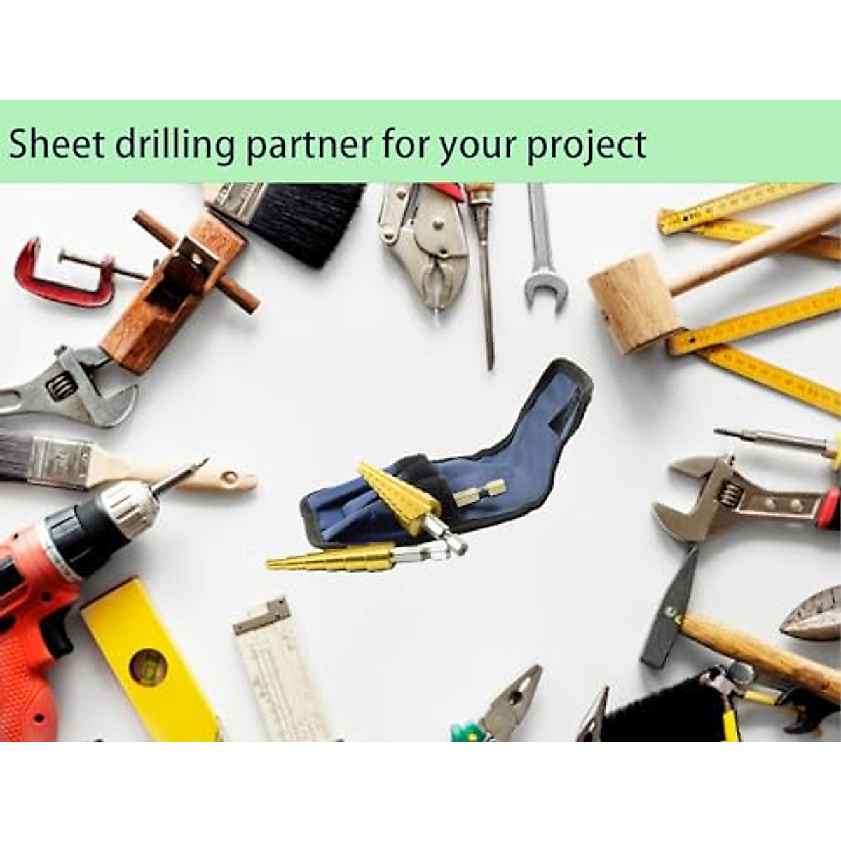 Step Drill Bit- 3 Pcs Step Drill Bits for Metal, Stepped Drill Bit Set for Plastic, Wood, Sheet Metal