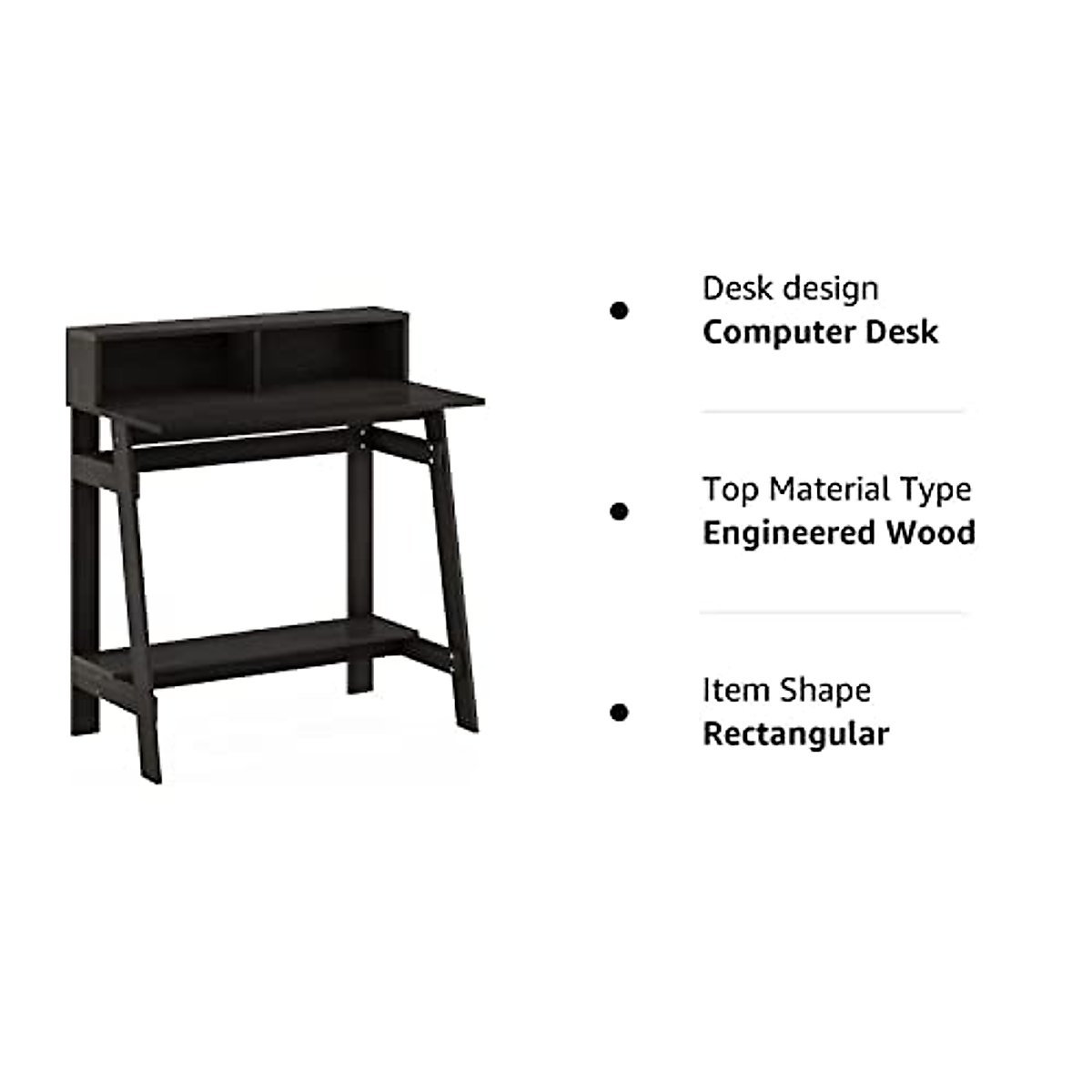Furinno Simplistic a Frame Computer Desk, Espresso