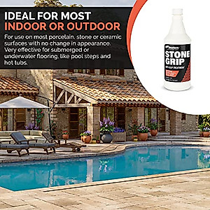 Stone Grip Industrial (Gallon) Non-Slip Floor Treatment for Tile and Stone to Prevent Slippery Floors. Indoor/Outdoor, Residential/Commercial, Works in Minutes for Increased Traction