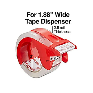 Staples 473975 Moving & Storage Pking Tape W/Dispenser 1.88-Inch X 54.6 Yds Clr 4/Rl