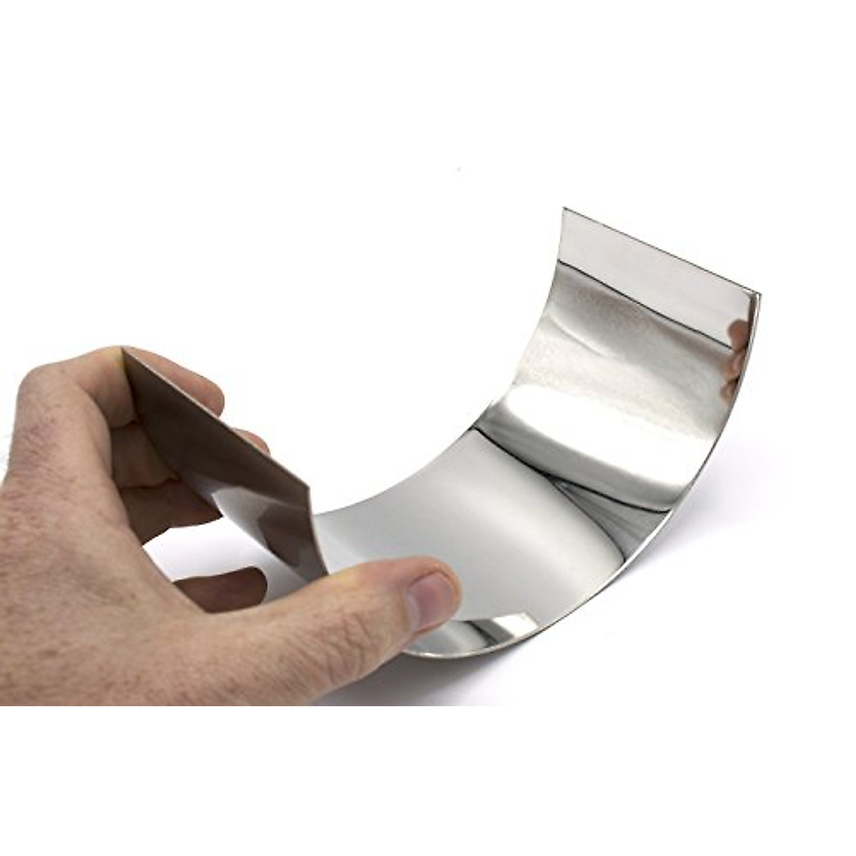 Plane Half Cylinder Concave Stainless Steel Mirror for use with Ray Box - 6.25" x 2.875" - 1mm Thick Approx. - Eisco Labs