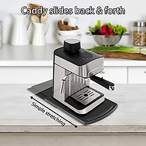 2 PCS kitchen sliding caddy,countertop sliders for kitchen appliances, sliding appliance tray for countertop, Blenders and Air Fryer, Appliance Slider for Coutertop with Rolling Wheels