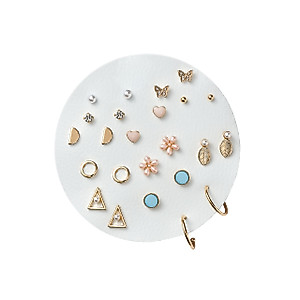 titanium Aboutdaisy 12 Pairs Acrylic Stud Set Earrings for Women, Diverse Colorful Hypoallergenic Fashion Jewelry for Special Moments Christmas Valentines Mother's day Gift