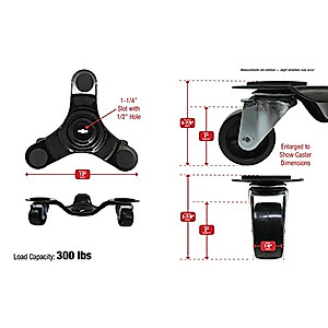 Shepherd Hardware Move-It 9442 12-Inch Steel Tri-Dolly, 300-lb Load Capacity, 12 Inch, Black