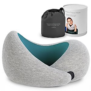 Ostrichpillow Go Neck Pillow - Premium Memory Foam Travel Pillow, 360º Ergonomic Design, Asymmetrical Sides, Travel Bag Included, Washable Modal Cover