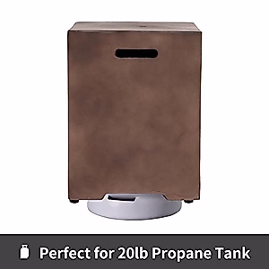 HOMPUS Propane Tank Cover Table 16 inch for Fire Table, 20lb Gallon Gas Tank Cover Table, Hideaway Concrete Grill Tank Table, MgO Tank Storage Box, Outdoor Side Table for Fire Pit, Patio, Dark Bronze
