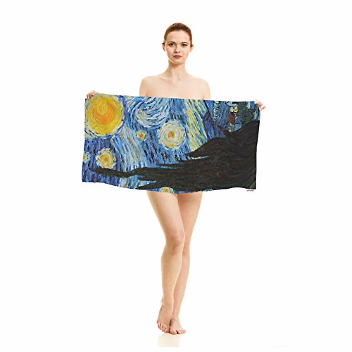 oFloral Van Gogh Classic Arts Starry Night Hand Towels Cotton Washcloths,Comfortable Soft Towels for Bathroom/Kitchen/Yoga/Golf/Hair/Face Towel for Men/Women/Girl/Boys 15X30 Inch