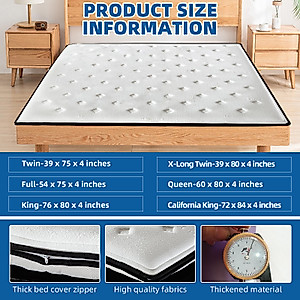 Free Flow Full Water Bed Mattress, PVC Softside Water Bed with Smart Thermostats and Waterbed Fill and Drain Kit, Multifunction and Durable Foldable Water Bed Set for Elderly, Adults (Queen)