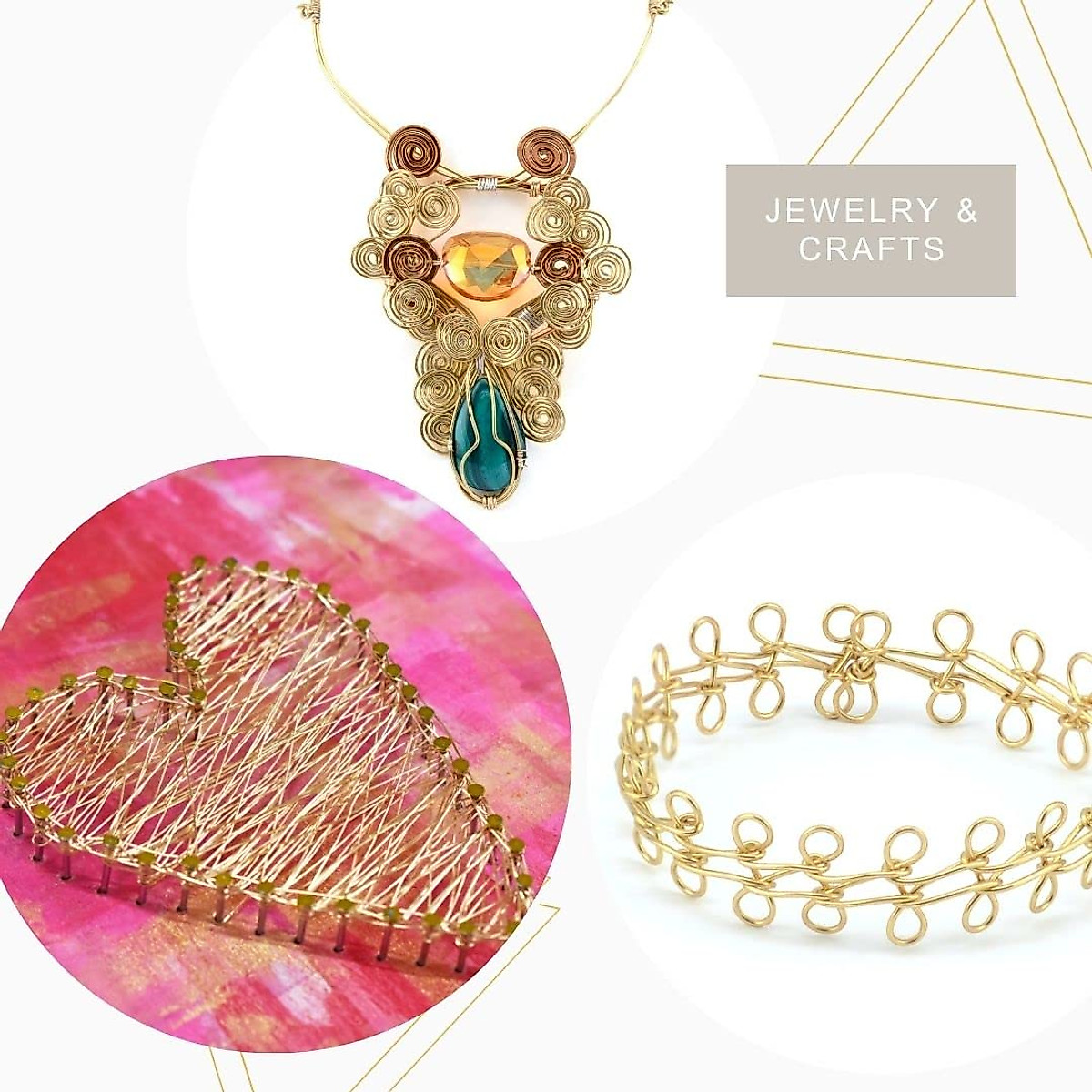 Artistic Wire 18 Gauge Tarnish Resistant Brass Craft Jewelry Wrapping Wire, Gold Color, 10 yd