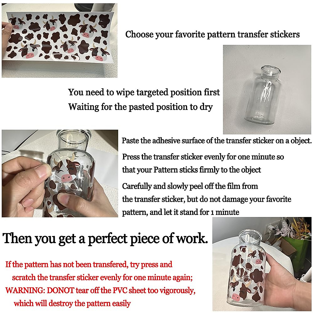 Myhiju UV DTF Cup Wrap Transfer Sticker for Glass Coffee Cups,5 Sheets of Mixed Style UV DTF Transfer Sticker for 16oz Libbey Glass Cups,DIY Waterproof Clear Film Rub on Transfers Stickers Decals.